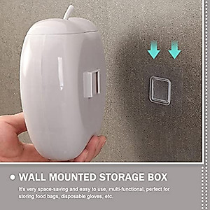 Zerodeko 3Pcs Wall Mount Plastic Bag Holder Apple Shaped Bag Organizer Garbage Bag Dispenser Plastic Wrap Storage Container for Kitchen Farmhouse