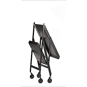 Alessi RS11 B Plico Folding trolley in steel coloured with epoxy resin, black. Shelves in polyurethane.