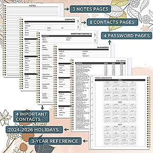 2024-2025 Monthly Planner - 18 Monthly Planner/Calendar 2024-2025, July 2024 - December 2025, 9" x 11", Monthly Tabs, Holidays, Back Pocket, Twin-Wire Binding, Note Pages, Thick Paper