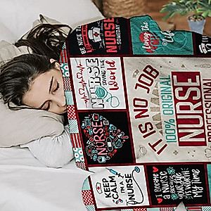 Nurse Gifts for Women, Nurse Practitioner Gifts for Women, RN Gifts for Nurses, Nurse Appreciation Gifts, Nursing Student Gifts, Nurses Week Gifts, Nurse Graduation Gift Throw Blanket 60 x 50 Inch