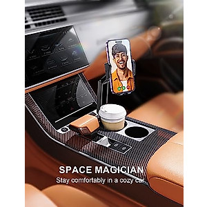 TAZENI Cup Holder Phone Mount for Car Bottle Friendly Cup Phone Holder for Car High Adjustable Cell Phone Cup Holder Expander for Car Easy Install & Sturdy & Durable Fit 4-7‘’ iPhone Android