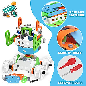 MOONTOY 218PCS STEM Toys Building Toy for Kids Ages 4-8 Boys,Birthday Gifts Game Educational Stem Projects for 5+ Year Old,Building Block Creative Stem Activities for Kids Ages 5-7 4-8 6-8 8-12 Boys
