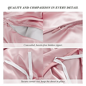 PROMEED Real 22 Momme Silk Baby Crib Duvet Cover Set with Toddler Size Silk Pillowcase, 100% Grade 6A Natural Mulberry Silk Crib Bedding Sets for Boys/Girls (Pink, Crib)