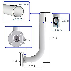 Sinsica Pole Mount, Antennas Mount,Electronics Pole for Outside Home Antenna Installation.11.8Inch Length