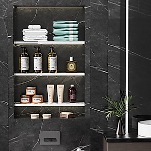 SlimmKISS Expandable Closet Tension Shelves Organizers, Adjustable Shelf for Cabinet Rack Storage Wardrobe Divider Shelving for Pantry 2 Pack (Perforated White,W11.81 x L: 17" to 31")