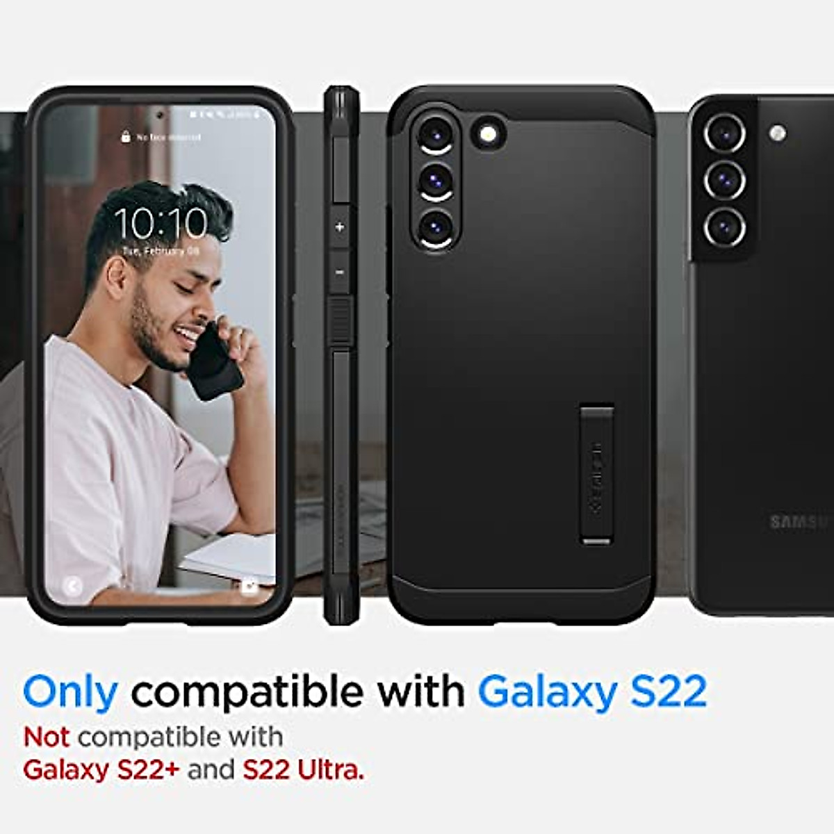 Spigen Tough Armor Designed for Galaxy S22 Case (2022) - Black