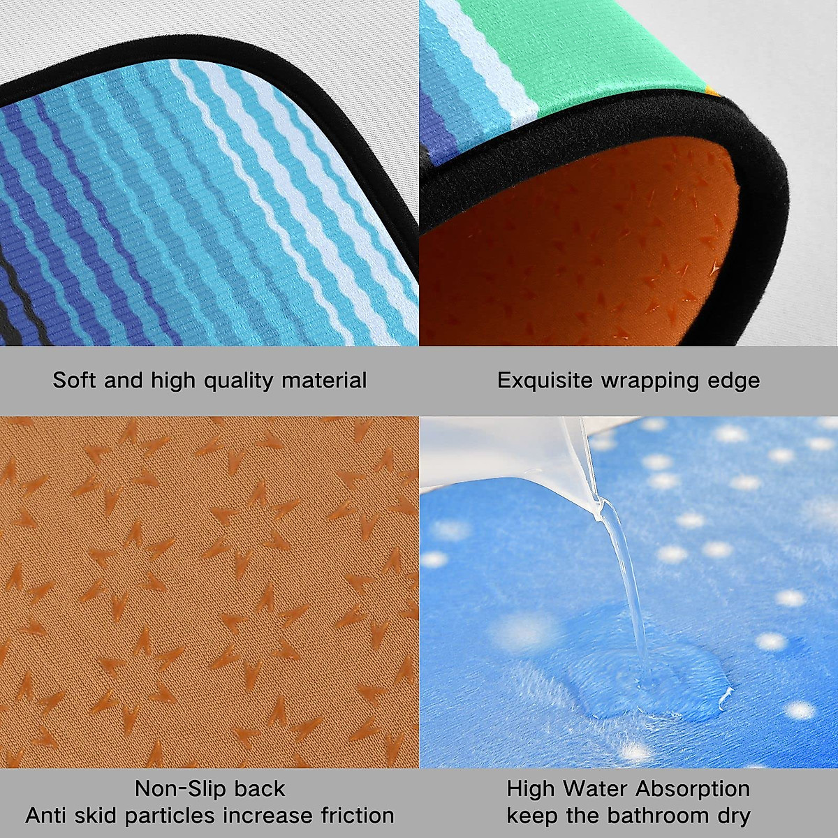 Mexican Serape Blanket Stripes Kitchen Rug Mats 2PCS Non Slip 47" x 20" + 28" x 20" Kitchen Carpet Floor Mat Hallway Rugs Anti Fatigue Doormat