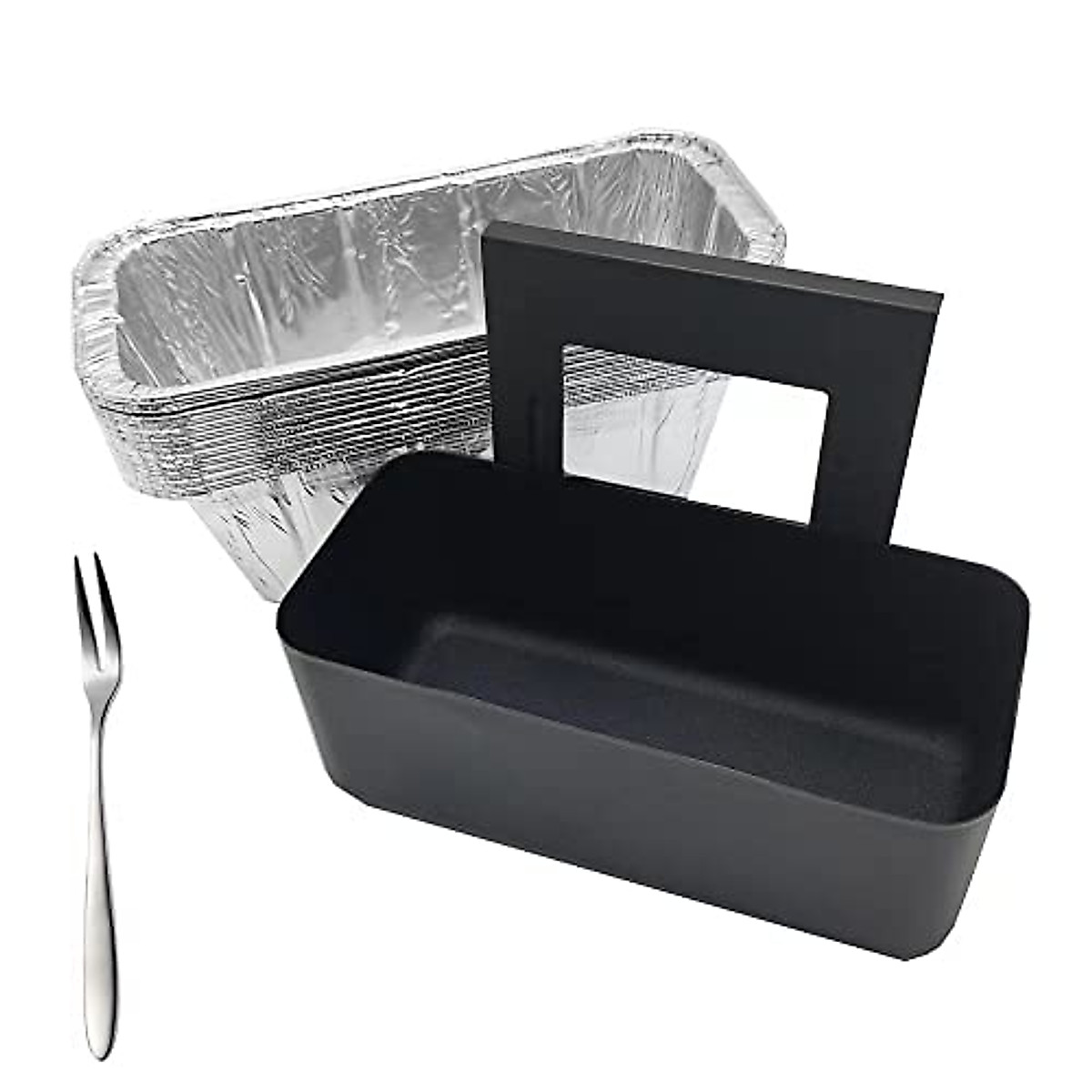 Grease Cup/Drip Catcher Pan for Blackstone Stove Griddles Replacement Part, Grill Collection Pan for Blackstone Professional Flat Top Griddle Liquid Holders 17 22 28 36inch（An extra fork is included）