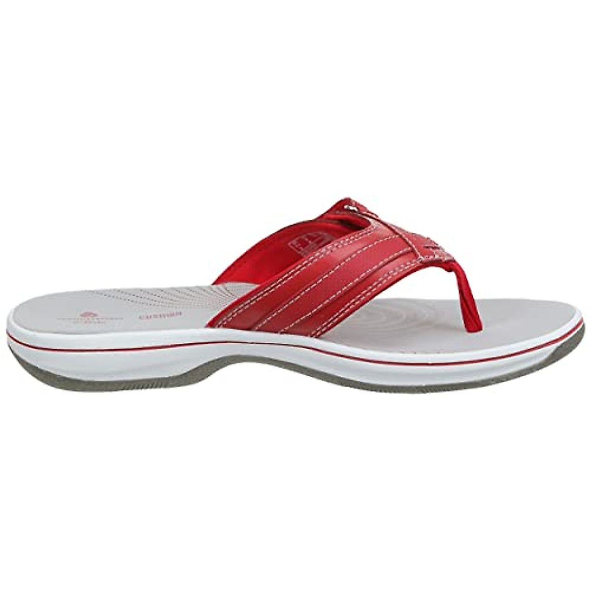 Clarks Women's Breeze Sea Flip-Flop, New Red Synthetic, 5
