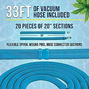 U.S. Pool Supply Octopus Professional Automatic Pool Vacuum Cleaner & Hose Set - Powerful Suction That Removes Swimming Pool Debris, Cleans Floors, Walls, Steps - Quiet Cleaning Side Climbing Sweeper