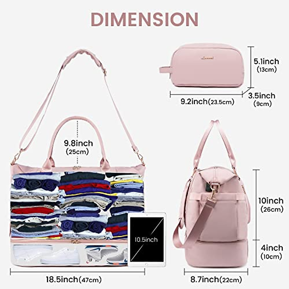 Gym Bag LOVEVOOK Travel Duffel Bag with USB Charging Port,Weekender Bags for Women with Shoe Compartment,Carry on Overnight Bag with Toiletry Bag,Hospital Bags for Labor and Deliver