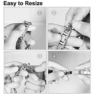 Sankel Bling Bands Compatible for Samsung Galaxy Watch 7 6 5 4 Band 40mm 44mm, Galaxy Watch 5 Pro 45mm/6 4 Classic 42mm 46mm 43mm 47mm/Active 2, 20mm Stylish Metal Wristband Women (Silver)