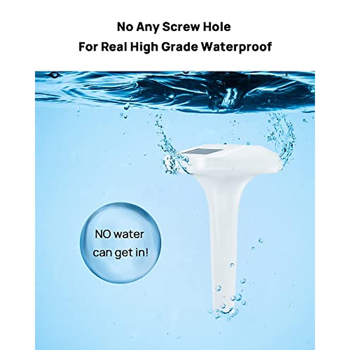 Solar Digital Pool Thermometer Floating Easy Read Large Display LCD Screen Solar Powered No Batteries Needed Fahrenheit Celsius 150C