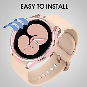 Bougraite 12+4 Pack Case for Samsung Galaxy Watch FE/5/4 40mm with Tempered Glass Screen Protector, Waterproof Hard PC Bumper Scratch Resistant Protective Cover Compatible with Galaxy Watch FE/5/4 40mm