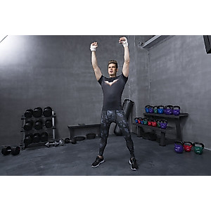 Red Plume Men's Compression Fitness Shirt,Bat Printing Sports Wicking T-Shirt (XXL) Black