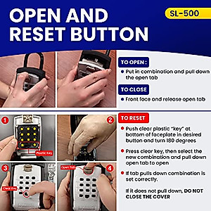 KeyGuard SL-500 Punch Button Lockbox, Black Finish, Shackle