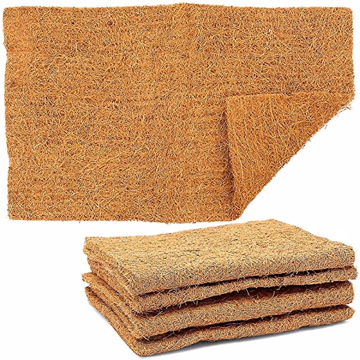 Farmlyn Creek 4-Pack Coco Fiber Substrate Mats for Small Pets, Natural Coir (12x20 in)