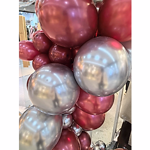 Graduation Party Decorations Maroon Silver 2024/Burgundy Graduation Decorations Class of 2024 Burgundy White Silver Balloons Maroon Silver Balloons 60Pcs Burgundy Silver Birthday Wedding