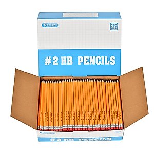 Rarlan Wood-Cased #2 HB Pencils, Pre-sharpened, 360 Count Bulk Pack