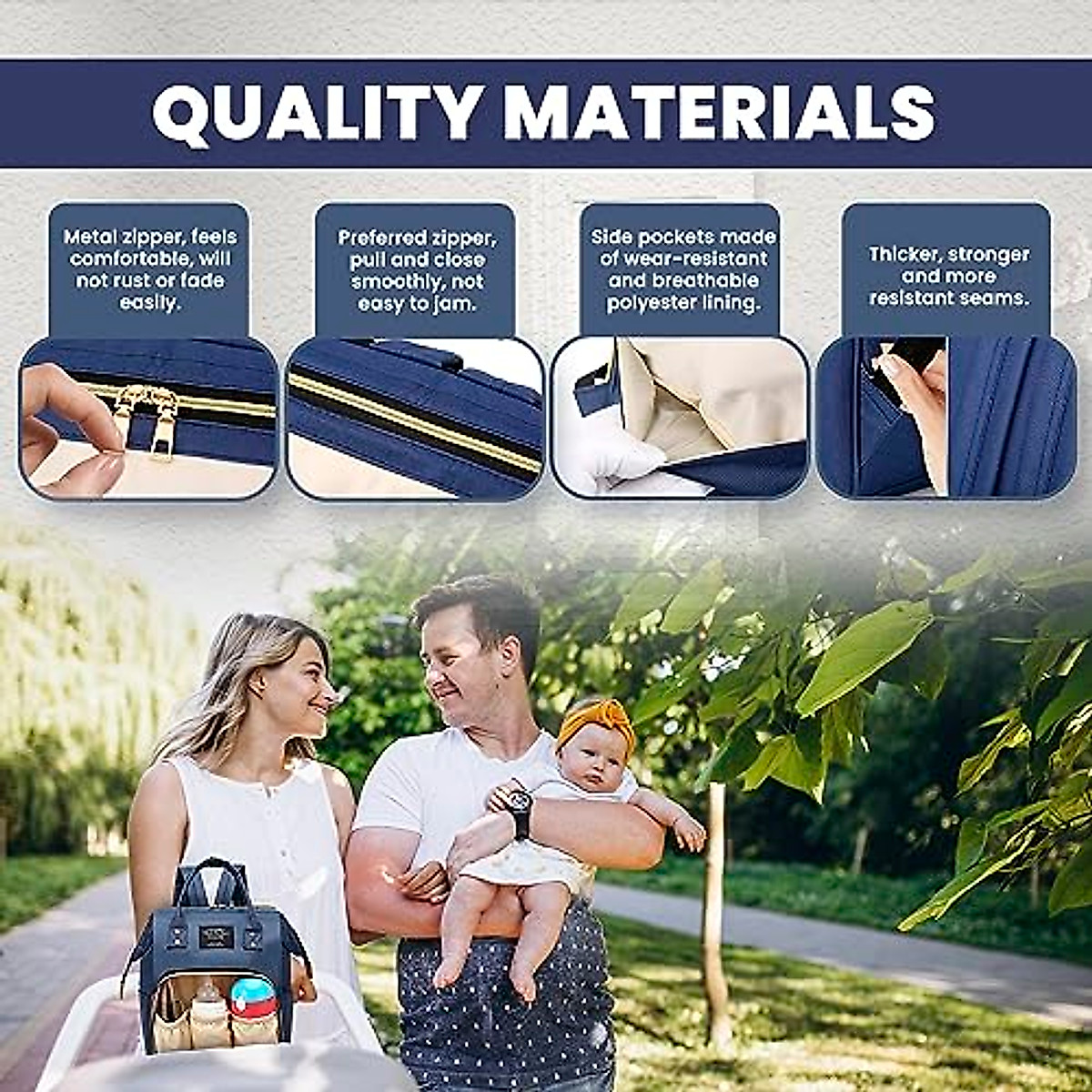 CRAWL Diaper Backpack, Bag, Waterproof Backpack, Back Pack, Red, Blue, Pink, Multicolored, Backpack (Blue)