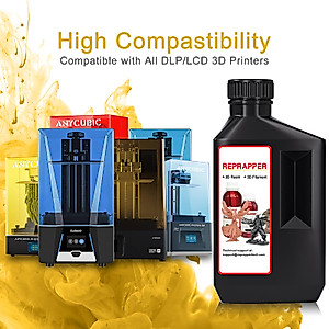 Reprapper Translucent Yellow 3D Printer Resin, 405nm Fast UV-Curing 1kg Transparent Yellow Standard Resin, 3D Printing Resin Photopolymer Sensitive Resin for LCD Printer, Clear Yellow 1000g