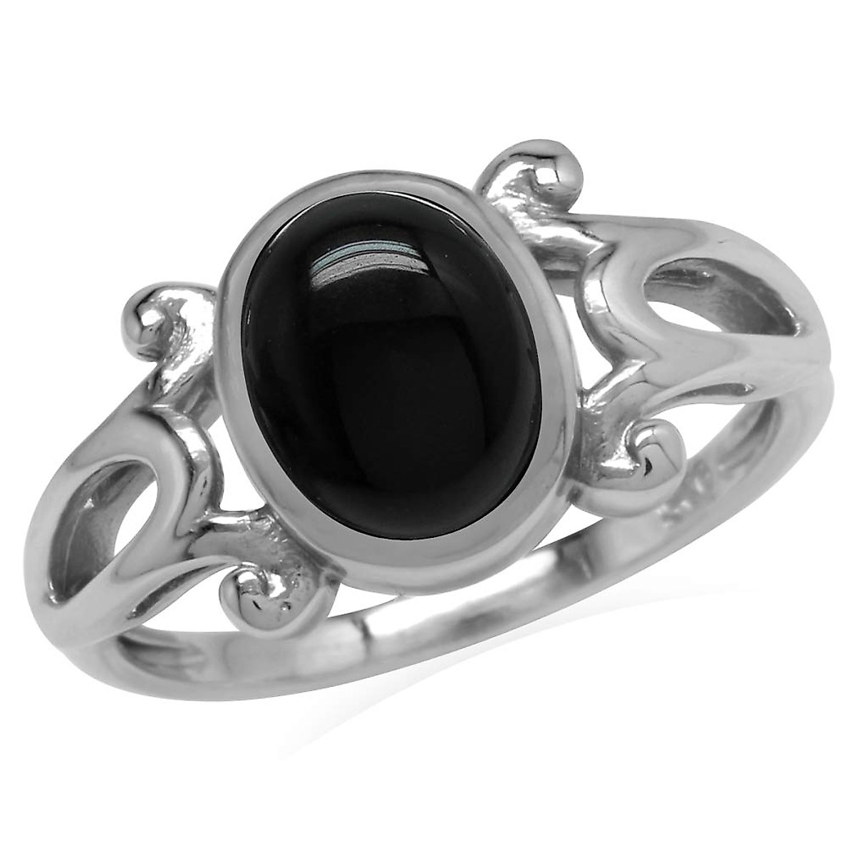 Silvershake Genuine Black Onyx 925 Sterling Silver ViCaratorian Inspired Casual Ring Size 10.25
