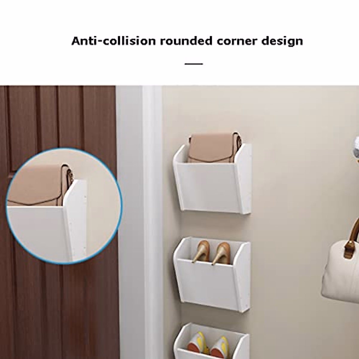 Shoes Rack Shoe Rack Wall Mounted Shoes Rack Shoe Organizer Closet Shoe Stand Closet Door Home Shoe Holder Storage 26.2in Durable (Color : Dark Brown)