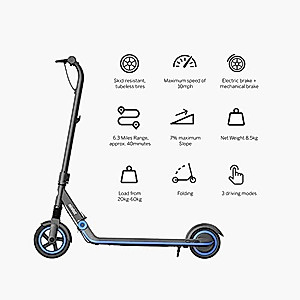 Segway Ninebot E22 E45 Electric Kick Scooter, Lightweight and Foldable, Upgraded Motor Power, Dark Grey & Ninebot eKickScooter ZING E10 Electric Kick Scooter for Kids and Teens
