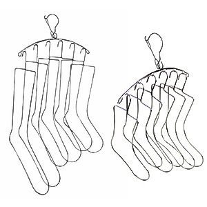 SILLY MONKEY 6 Pair of Adult & Children Sizes Sock Blockers Laundry Drying Hanger Rack Stainless Steel, Complete with Small Medium Large Sock Blockers for Shaping, Drying, Displaying Knitted Socks