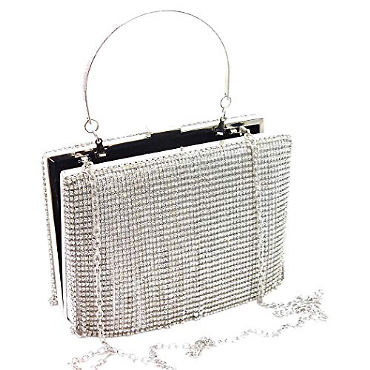 RomanticDesign Rhinestone Evening Bag Clutch Purses for Women Cocktail Party Wedding Glitter Handbag Clutches