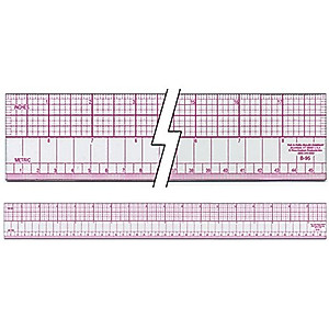 Westcott Beveled Graph Ruler, English/Metric, 2 x 18", Transparent (B-95)
