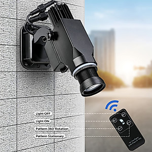 HILITING 30W LED GOBO Projector - 2400 Lumens Rotating Logo Projector - IP65 Waterproof with Remote - Including Free Custom Glass GOBO - Personalized Logo for Company Bar Wedding Advertising (Black)