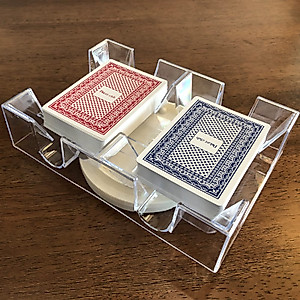 Yuanhe 2 Deck Rotating-Revolving Playing Card Tray, Card Holder