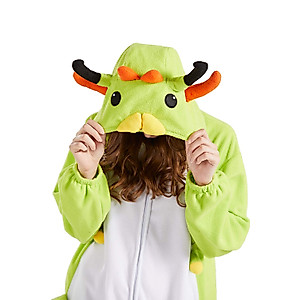 DarkCom Onesie Pajamas Adult Animal Halloween Costume Caterpillar Cosplay One Piece Unisex Homewear Polar Fleece Sleepwear Medium