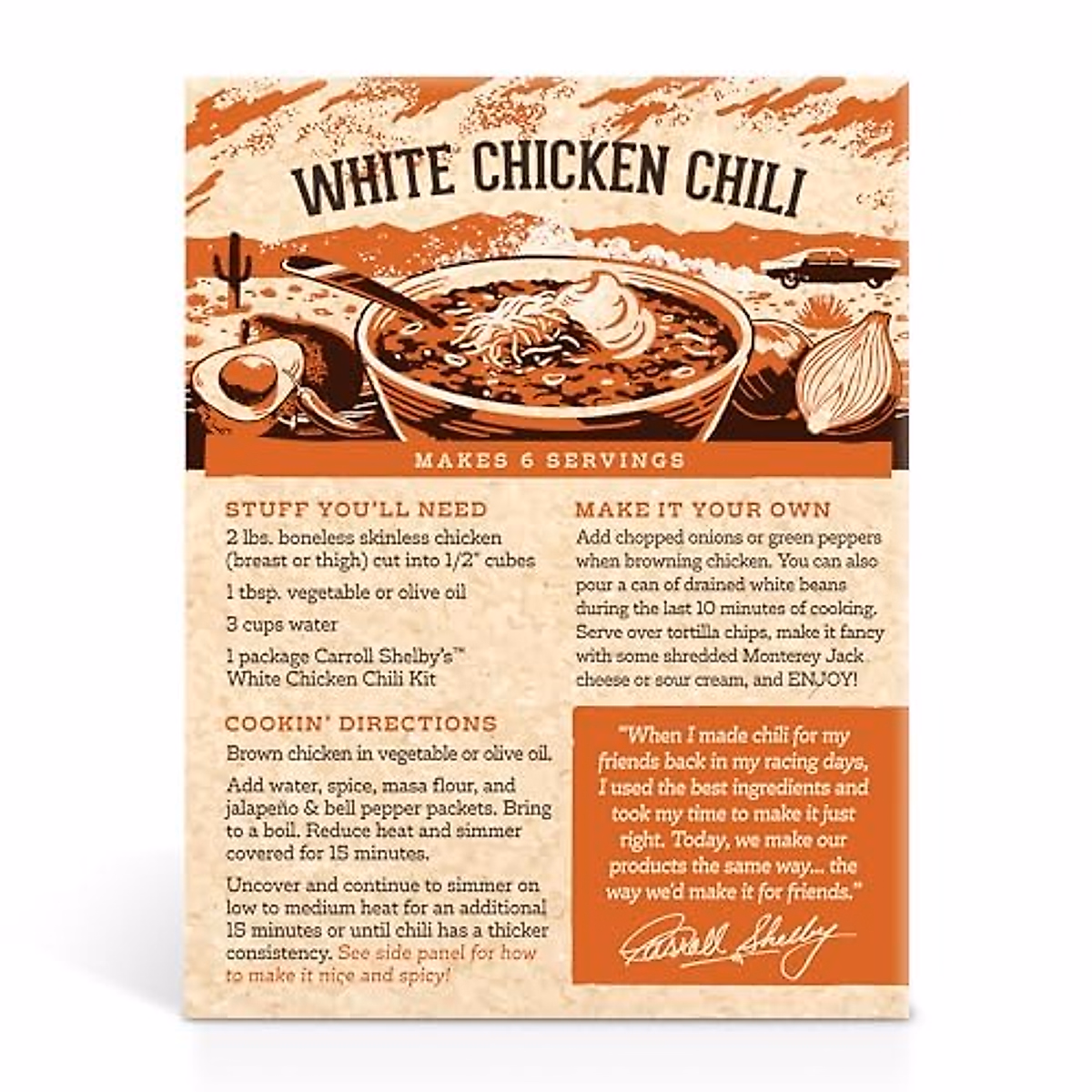 Carroll Shelby's Original Texas Chili Kit 3.65 Ounce (Pack of 8)