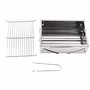 Premium Foldable Stainless Steel BBQ Grill - Portable Charcoal Grill for Outdoor Picnics, Camping, and Cooking Adventures