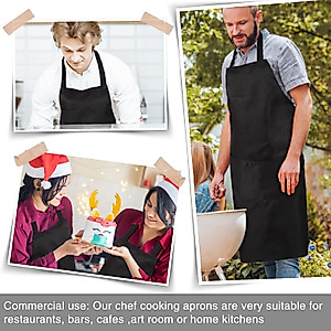 Tarpop 24 Pack Bib Aprons Unisex Commercial Apron Resistant Apron Kitchen BBQ Crafting Aprons for Women Men Chef (Black)