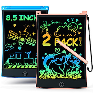 bravokids 2 Pack LCD Writing Tablet with Stylus, 8.5 inch Colorful Doodle Board Drawing Pad for Kids, Travel Games Activity Learning Toys, Birthday Gift for Age 3 4 5 6 7 8 Year Old Boys Girls