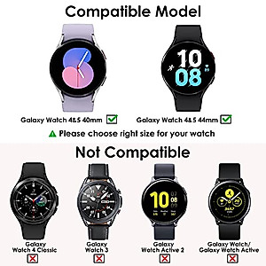 KIMILAR [5+5 Pack] Galaxy Watch 5/Galaxy Watch 4 Screen Protector Case 40mm, Anti-Fog Tempered Glass and Hard PC Protective Bumper Compatible with Samsung Galaxy Watch 5 40mm and Galaxy Watch 4 40mm