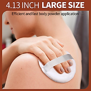 Teenitor 4.13 Inch Powder Puff, Body Powder Puff Ultra Soft Washable Large Round Velour Powder Puff Loose Powder Puff, 4 Pcs Powder Puff for Body Powder