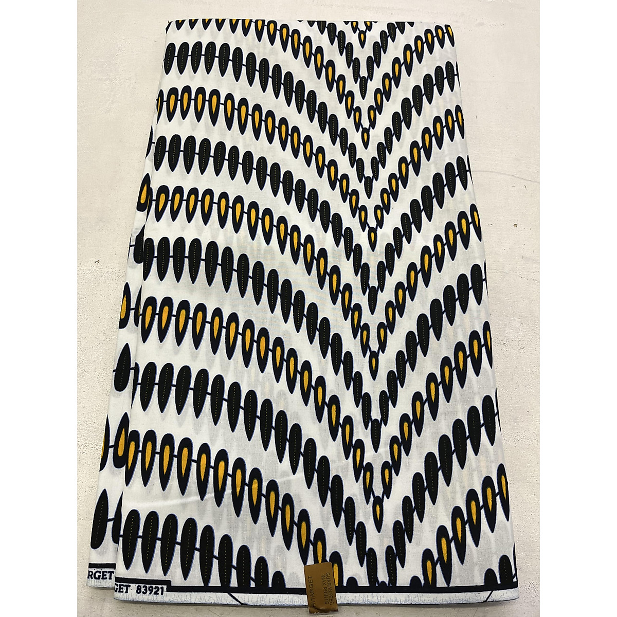 Rain Drops Design African Guaranteed Wax Block Prints Fabric/African Ankara Wrapper Fabric Wax Fabrics /-Sell by 6 Yards-100% Cotton-for Dresses- White, Yellow, Dark-Blue, Black
