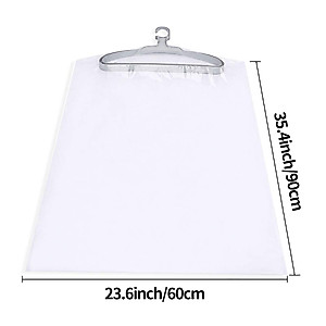 50 Packs Clear Plastic Clothes Covers 35.4inch Garment Bags for Hanging Clothes Dry Cleaning Hanging Dust Proof Garment Bags Clear Clothes Covers for Dry Cleaner Home Storage Travel