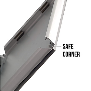 M&T Displays Opti Snap Poster Frame 5x7 Inch Silver 0.55" Aluminum Profile Front Loading Wall Mounting Photo Picture Document Certificate Sign Holder Mitered Corner Anti Glare Cover (5 pack)