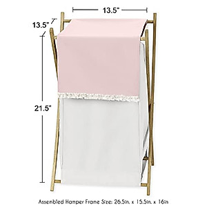 Sweet Jojo Designs Boho Chic Pink Modern Pastel Baby Kid Clothes Laundry Hamper - Bohemian Geometric Elegant Cream Off White Ivory Mid Century Retro Abstract Tuft Tufted for Color Block Collection