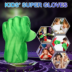 PROVAINT Gloves Hands Superhero Toys are for Dressing up and Boxing, Superhero Gloves are for Adults and Children, Green