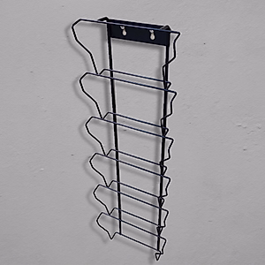 FixtureDisplays® Horizontal Wall Mounting 6 Pockets 6 X 4 Greeting Card Post Card Rack 6.7 X 2 X 21.3 11714-6*4-Black