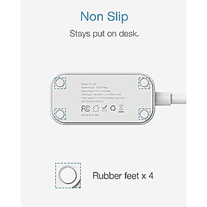 Mini Power Strip with 3 USB Ports, TESSAN 2 Outlet Portable Flat Plug Strip with 5 Ft Small Extension Cord, No Surge Protector for Cruise Ship Essentials Travel