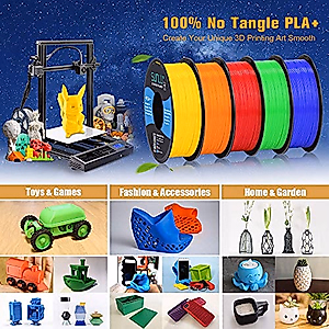 PLA+ 3D Printer Filament 1.75mm, SUNLU PLA Filament PRO, Dimensional Accuracy +/- 0.02 mm, 1 kg Spool, 1.75 PLA Plus, White+Green