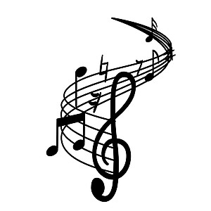 DNVEN Black Music Decals Musical Notes Treble Stave Wall Stickers Peel and Stick for Kids Rooms Girls Rooms Nursery 16 inches x 22 inches