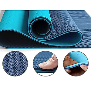unband Yoga Mat Female Widened Thickened Beginner Sports Yoga Blanket Lengthened Non-Slip Fitness Home Mat Fitness Mat Fashion (Color : A, Size : 183cm*68cm*8mm)
